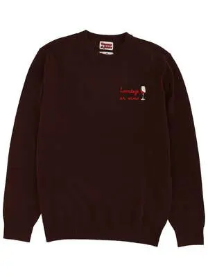 MC2 SAINT BARTH Embroidered Wool Sweater - Brown