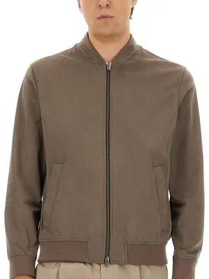 Herno Resort Bomber Jacket In Suede Alternative