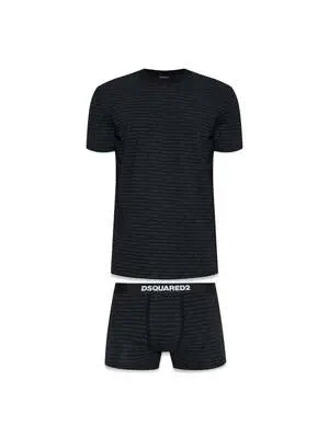 Dsquared2 T Shirt And Boxer Set - Black