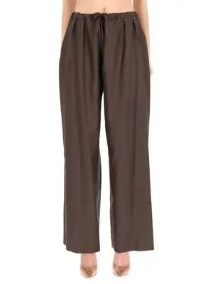 Loulou De Saison Wide Leg Virgin Wool Pants - Brown
