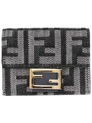 Fendi Trifold Baguette' Wallet - Black