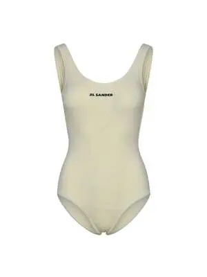 JIL SANDER One-piece Swimsuit With Logo - White
