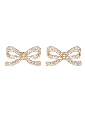 SELF-PORTRAIT Bow With Crystals - Gold