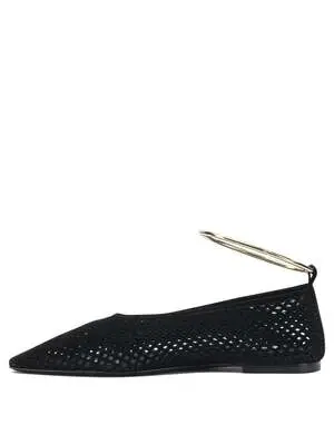 JIL SANDER Suede Perforated Ballet Flats