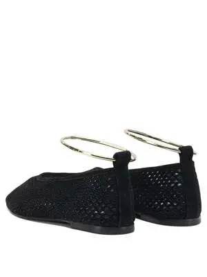 JIL SANDER Suede Perforated Ballet Flats