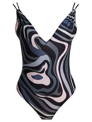 Emilio Pucci Printed One-piece Swimsuit - Black