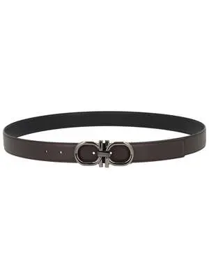 FERRAGAMO Leather Belt - Dark Brown