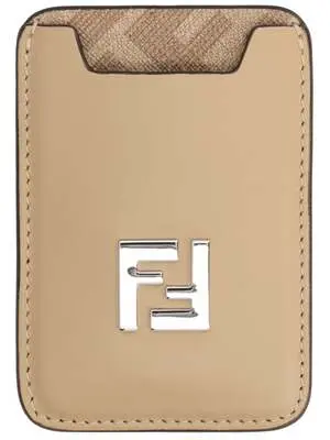 Fendi Card Holder With Logo - Beige