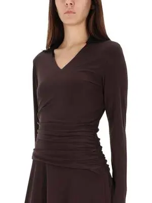 Tory Burch Asymmetrical Midi Dress - Brown