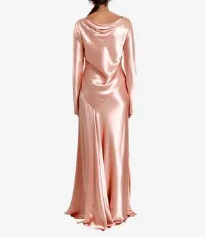 Alberta Ferretti Satin Long Dress