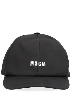 MSGM Cotton Baseball Cap - Black