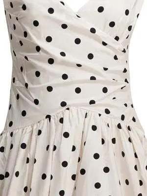 SELF-PORTRAIT Polka Dot Flared Midi Dress