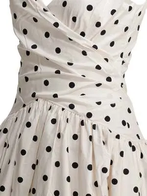 SELF-PORTRAIT Polka Dot Flared Midi Dress