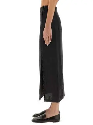 ALYSI Linen Skirt With Slit