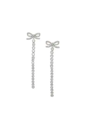 SELF-PORTRAIT Bow Drop Earrings - Silver