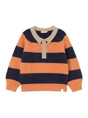 TINYCOTTONS Striped Knit Sweatshirt - Red