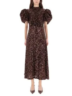 ROTATE BY BIRGER CHRISTENSEN Midi Sequined Dress - Brown