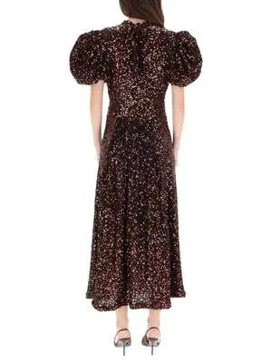 ROTATE BY BIRGER CHRISTENSEN Midi Sequined Dress - Brown