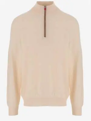 Kiton Cashmere Half-zip Sweater - Beige