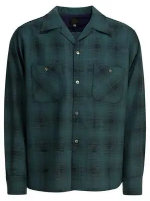 Needles Checked Wool 'one Up' Shirt - Green