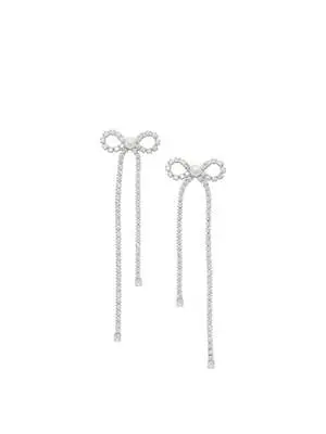 SELF-PORTRAIT Bow Drop Earrings - Silver