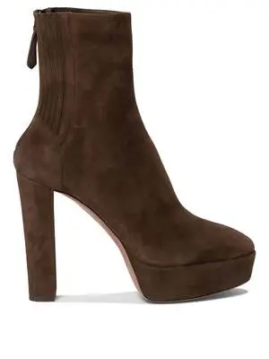 AQUAZZURA Saint Honore 120mm Ankle Boots - Brown