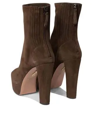 AQUAZZURA Saint Honore 120mm Ankle Boots - Brown