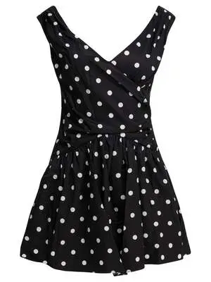 SELF-PORTRAIT Polka Dot Flared Dress