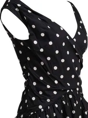SELF-PORTRAIT Polka Dot Flared Dress