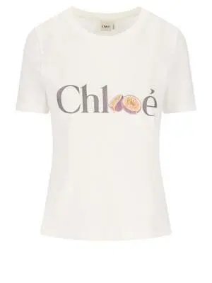 Chloé Cotton T-shirt With Logo - White