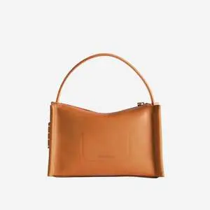 JW Anderson Leather Loafer Bag With Embossed Logo - Marrone