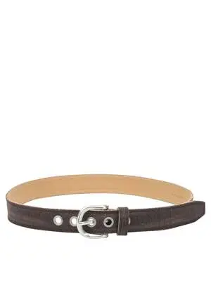 Our Legacy Denim And Leather Belt - Brown
