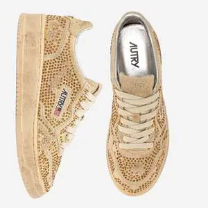 AUTRY Medalist Low Crystal Sneakers - Beige