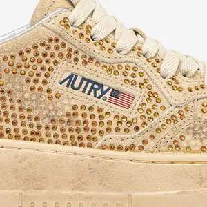 AUTRY Medalist Low Crystal Sneakers - Beige