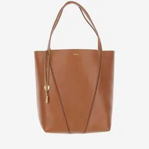 Chloé Spin Leather Tote Bag - Brown