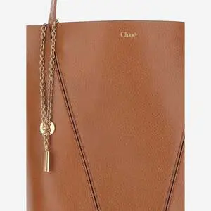 Chloé Spin Leather Tote Bag - Brown