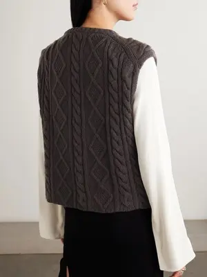 Johnstons Of Elgin Cable-knit Cashmere Tank