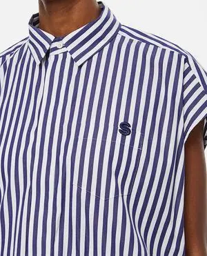Sacai Striped Cropped Poplin Shirt