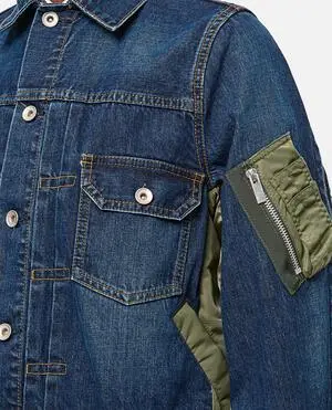 Sacai Denim And Nylon Twill Jacket