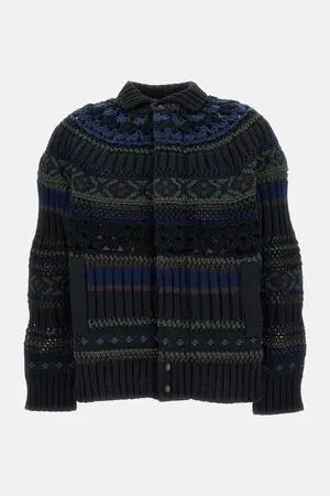Sacai Knitted Jacquard Jacket - Multicolor