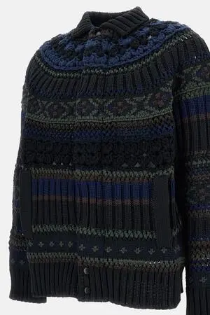 Sacai Knitted Jacquard Jacket - Multicolor