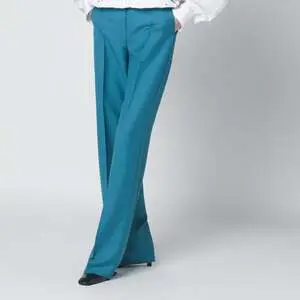 Max Mara Wool And Silk-blend Trousers - Light Blue