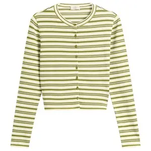 Women's Green Striped Cardigans