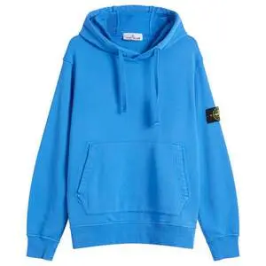 Stone Island Garment-dyed Hoodie - Bright Blue