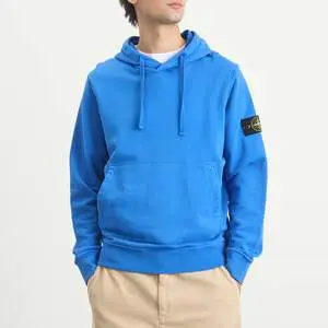 Stone Island Garment-dyed Hoodie - Bright Blue