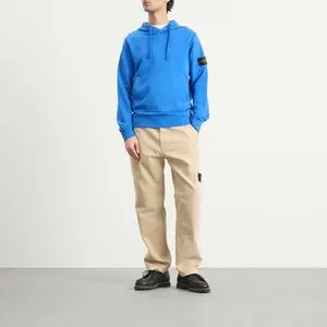 Stone Island Garment-dyed Hoodie - Bright Blue