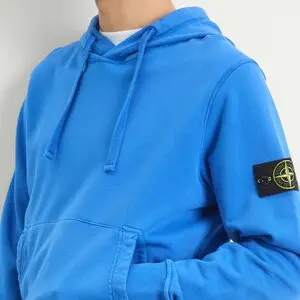 Stone Island Garment-dyed Hoodie - Bright Blue