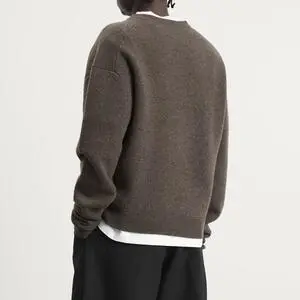 Studio Nicholson Loch Cashmere Wool V-neck Jumper - Mouse