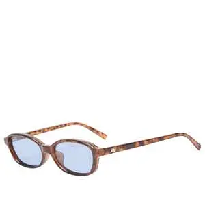 Le Specs Honey Pot Rectangular Sunglasses - Amber Tort/dusty Blue Tint