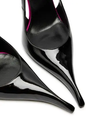 Saint Laurent Amalia 110 Patent Leather Slingback Pumps - Black